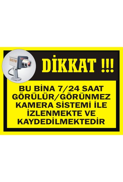 İzmir Serigrafi Bu Bina 7/24 Saat Görülür/Görünmez Kamera Sistemi İle İzlenmekte ve Kaydedilmektedir (Kendinden Yapışkanlı Etiket) 25 x 35 cm İzmir Serigrafi Bu Bina 7/24 Saat Görülür/Görünmez Kamera Sistemi İle İzlenmekte ve Kaydedilmektedir (Kendinden Yapışkanlı Etiket) 25 x 35 cm