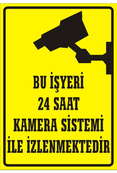 İzmir Serigrafi Bu Işyeri 24 Saat Kamera Sistemi İle İzlenmektedir 2.6 mm PVC Uyarı Levhası 17,5 x 25 cm İzmir Serigrafi Bu Işyeri 24 Saat Kamera Sistemi İle İzlenmektedir 2.6 mm PVC Uyarı Levhası 17,5 x 25 cm