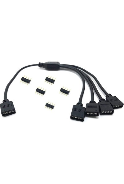 Alfais 4376 Rgb Şerit 4 Pin LED Çoklayıcı Splitter Tek Kumanda 4 Çıkış Alfais 4376 Rgb Şerit 4 Pin LED Çoklayıcı Splitter Tek Kumanda 4 Çıkış
