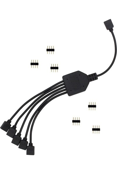 Alfais 4377 Rgb Şerit 4 Pin LED Çoklayıcı Splitter Tek Kumanda 5 Çıkış Alfais 4377 Rgb Şerit 4 Pin LED Çoklayıcı Splitter Tek Kumanda 5 Çıkış