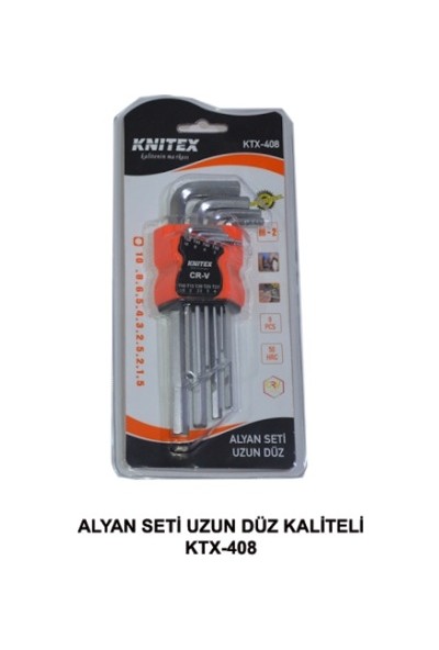 Knitex Allen Alyan Anahtar Takımı 9 Parça Uzun Boy Alyan Seti Knitex Allen Alyan Anahtar Takımı 9 Parça Uzun Boy Alyan Seti