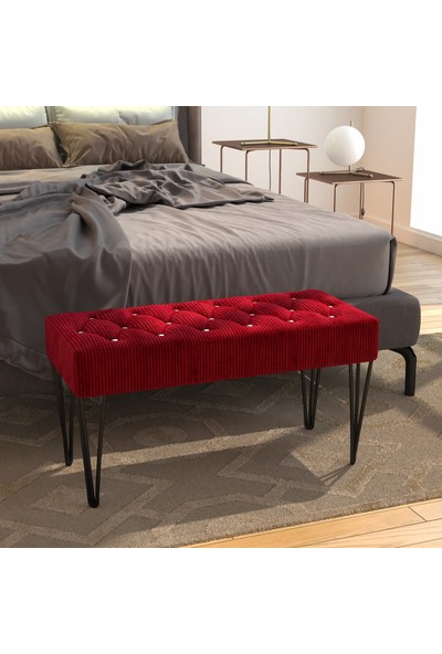 Tocco 9002 Irem Kapitoneli Bordo Metal Ayaklı Puf Tocco 9002 Irem Kapitoneli Bordo Metal Ayaklı Puf