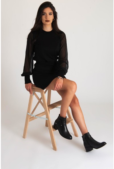 Cz London Kadın Fermuarlı Bot Fiyonk Detaylı Ayakkabı