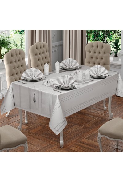 Bir Home Lüx Colber Masa Örtüsü Seti 12 Kişilik Colber