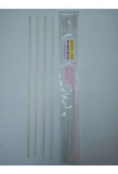 PLASTİK KAYNAK ÇUBUK Pp Beyaz İnce (15 Adet) PLASTİK KAYNAK ÇUBUK Pp Beyaz İnce (15 Adet)