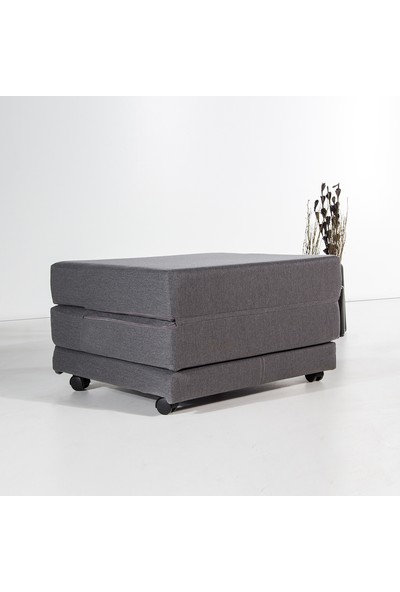 Homedius Daily Yatak Olabilen Katlanır Puf - Gri