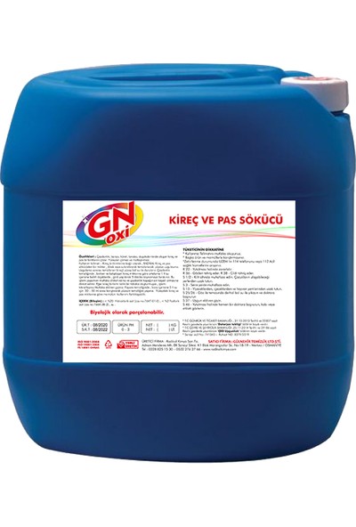 Gnoxı - Kireç ve Pas Sökücü 20 kg