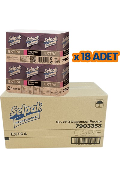 Selpak Professional Extra Dispenser Peçete 250'LI*18 Selpak Professional Extra Dispenser Peçete 250'LI*18
