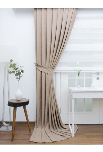 Çeyizmarket Sütlü Kahve Hazır New Soft Fon Perde 80x200 Tek Kanat