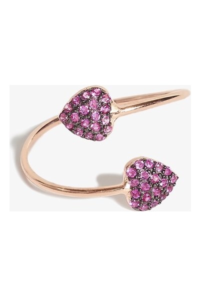 Lapidore Mor Kalp Zirkon Taşlı Rose Gold Yüzük Lapidore Mor Kalp Zirkon Taşlı Rose Gold Yüzük