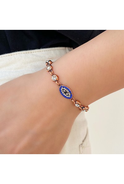 Takıştır Rose Nazar Boncuğu Figürlü Taşlı Bileklik