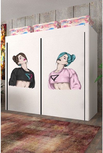 Cimri Kese Geniş Hacimli Çift Askılı Cimrikese Bez Dolap Kızlar Bez Dolap