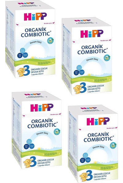 Hipp 3 Organik Combiotic Devam Sütü 800 gr 4'lü Hipp 3 Organik Combiotic Devam Sütü 800 gr 4'lü