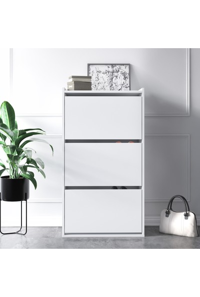 Ruum Store By Doğtaş Adel Üç Raflı Ayakkabılık Opak Beyaz Ruum Store By Doğtaş Adel Üç Raflı Ayakkabılık Opak Beyaz