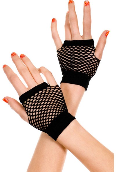 Samur Siyah Renk Kısa Boy Fileli Eldiven Samur Siyah Renk Kısa Boy Fileli Eldiven