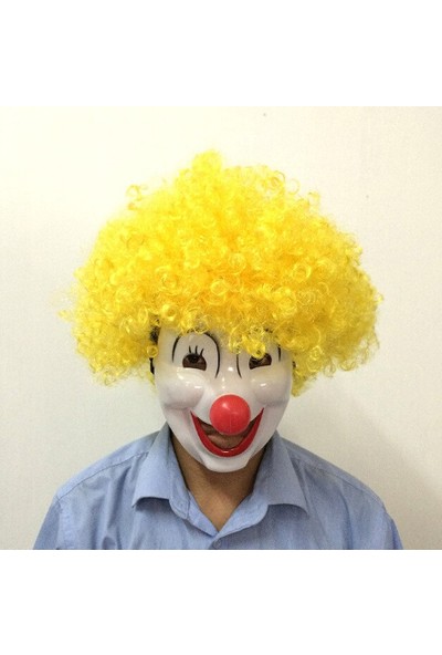 Samur Sarı Bonus Peruk Palyaço Maske Seti Samur Sarı Bonus Peruk Palyaço Maske Seti