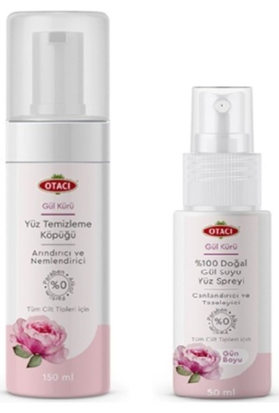 Otacı Yüz Temizleme Köpüğü 150 ml + Doğal Gül Suyu Yüz Spreyi 50M Otacı Yüz Temizleme Köpüğü 150 ml + Doğal Gül Suyu Yüz Spreyi 50M