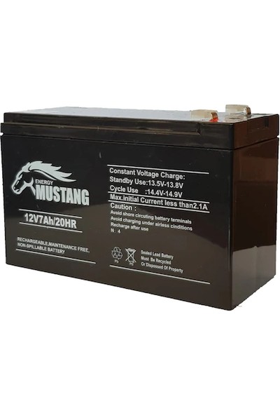Energy Mustang 12V 7AH 12 Volt 7 Amper Kuru Bakımsız Akü