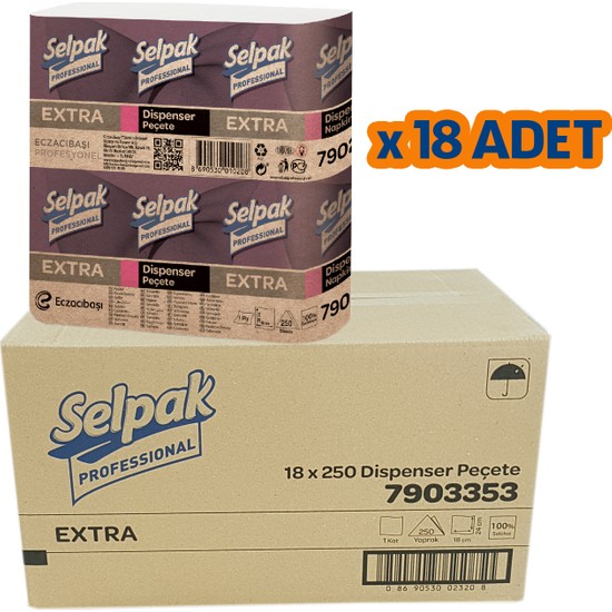 Selpak Professional Extra Dispenser Peçete 250'LI*18 Fiyatı