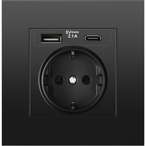 Gjob USB C Priz Type C Sıva Altı Prız USB C 2.1A Prız Siyah Fiyatı