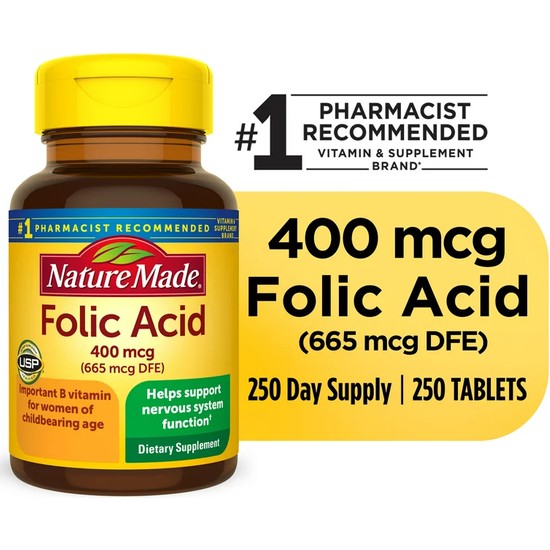 Nature Made Folic Acid 400 mcg 250 Tablet Fiyatı