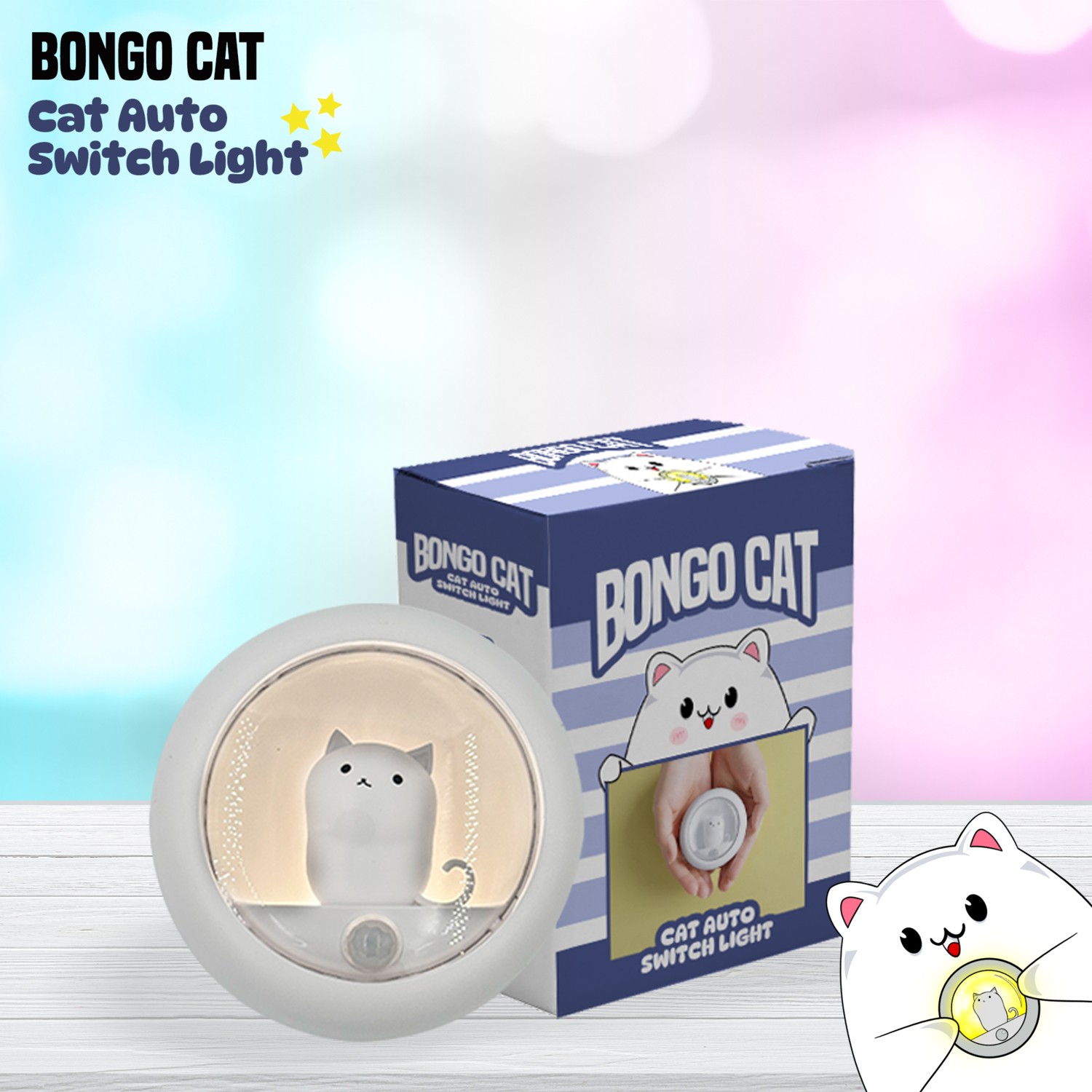 Bongo Cat LED Işıklı Hareket Sensörlü Mıknatıslı USB Şarjlı Fiyatı