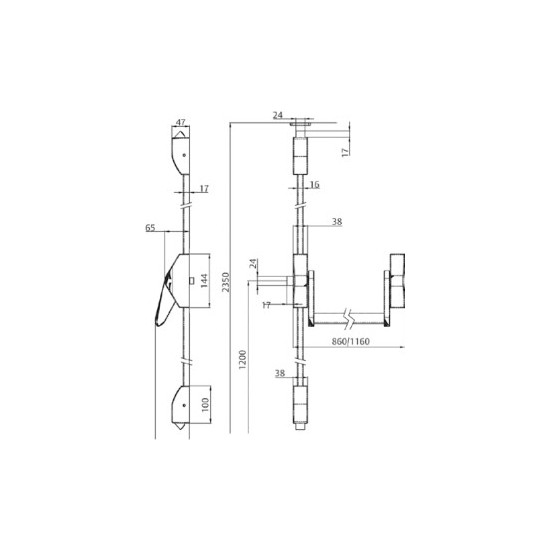 Assa Abloy Ped 200 Gv 2/3 Nokta Yüzey Montajlı En 1125, F Fiyatı