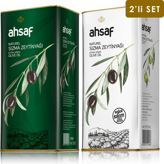 Ahsaf Natürel Sızma Zeytinyağı 5l -Teneke + Soğuk Sıkım Fiyatı