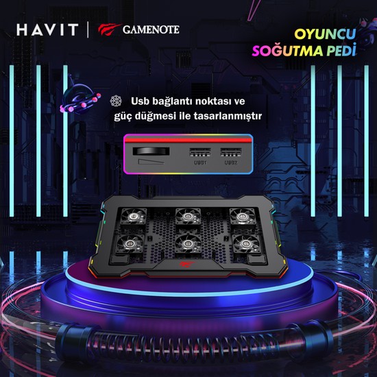 Havit Gamenote F2071 Cooling Pad Rgb Gaming Laptop Soğutucu Fiyatı