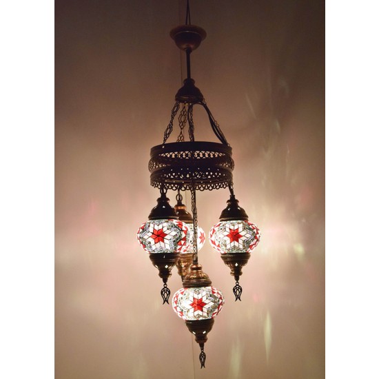 Karlıkturistik Mozaik Lamba Avize 4lü Sarkıt Rustik Tavan Fiyatı