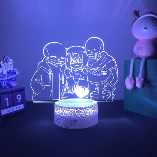 Fybang Undertale Oyunu 3D Erkek Için Gece Lambası 16 Renk Fiyatı