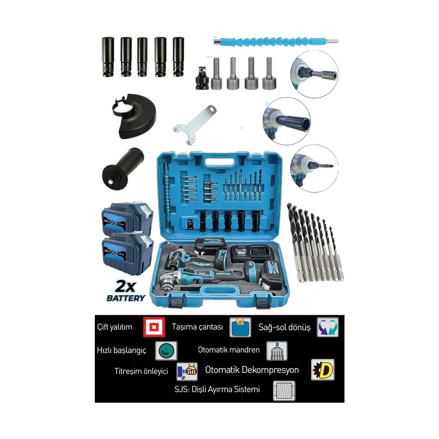 Lieber German Full Set 256 Vf 20 Ah Kömürsüz Motor Akülü Fiyatı