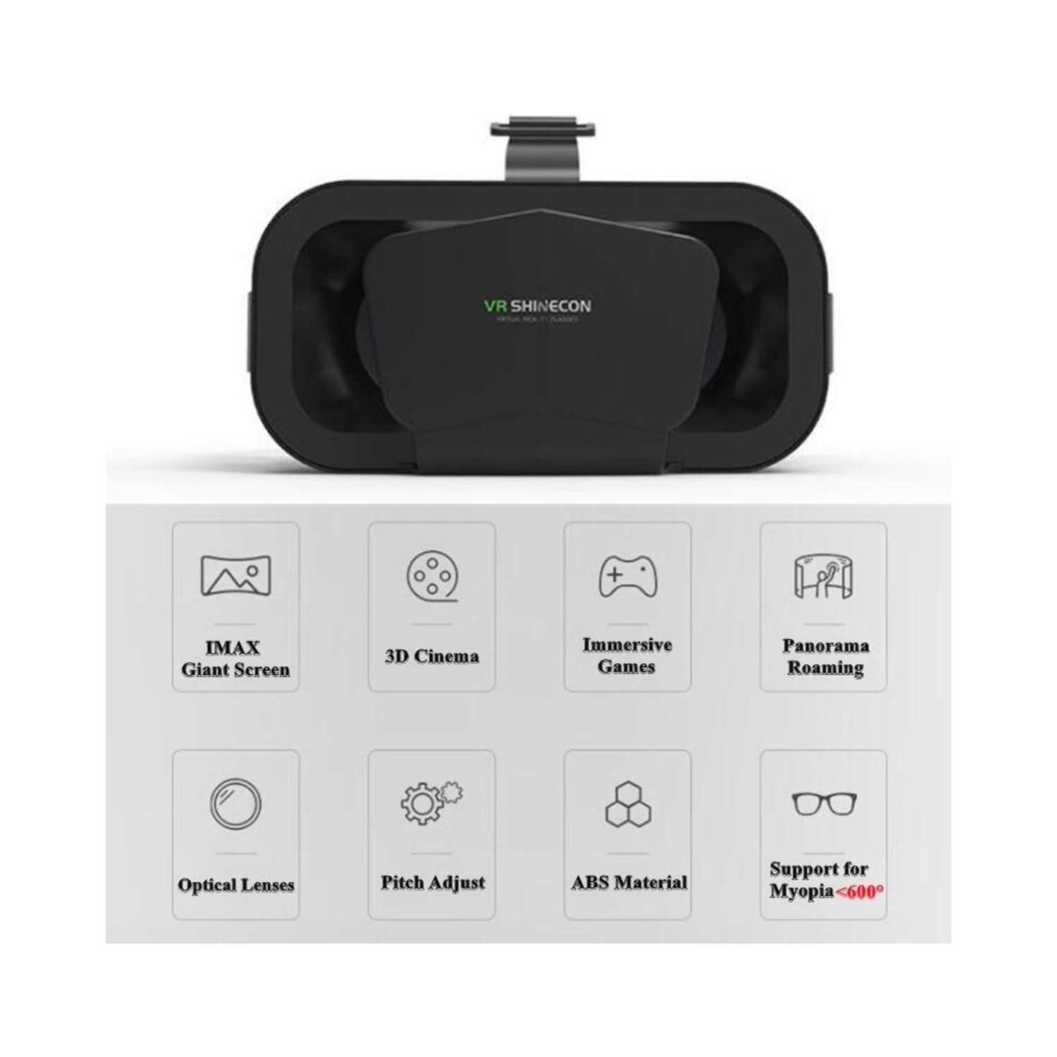 VR SHINECON G10 3D Sanal Gerçeklik Gözlüğü Siyah 3.5-7.2 Fiyatı