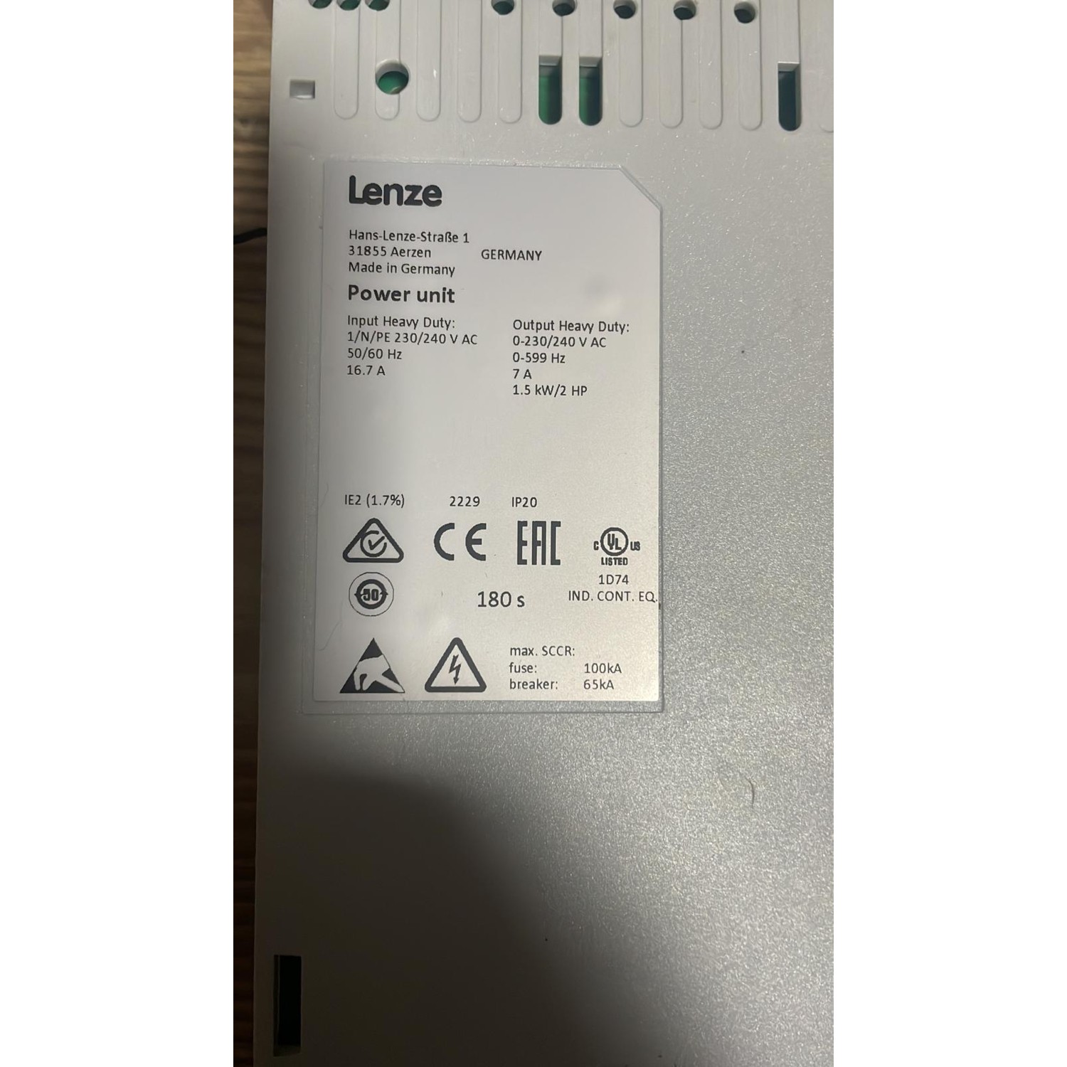 Lenze 31855 Aerzen Inverter Sürücü 1,5 Kwa 7 Amper Fiyatı