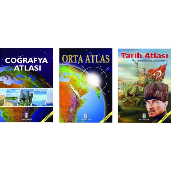 Ata Yayıncılık Coğrafya Atlası-Orta Atlas-Tarih Atlası Kitabı