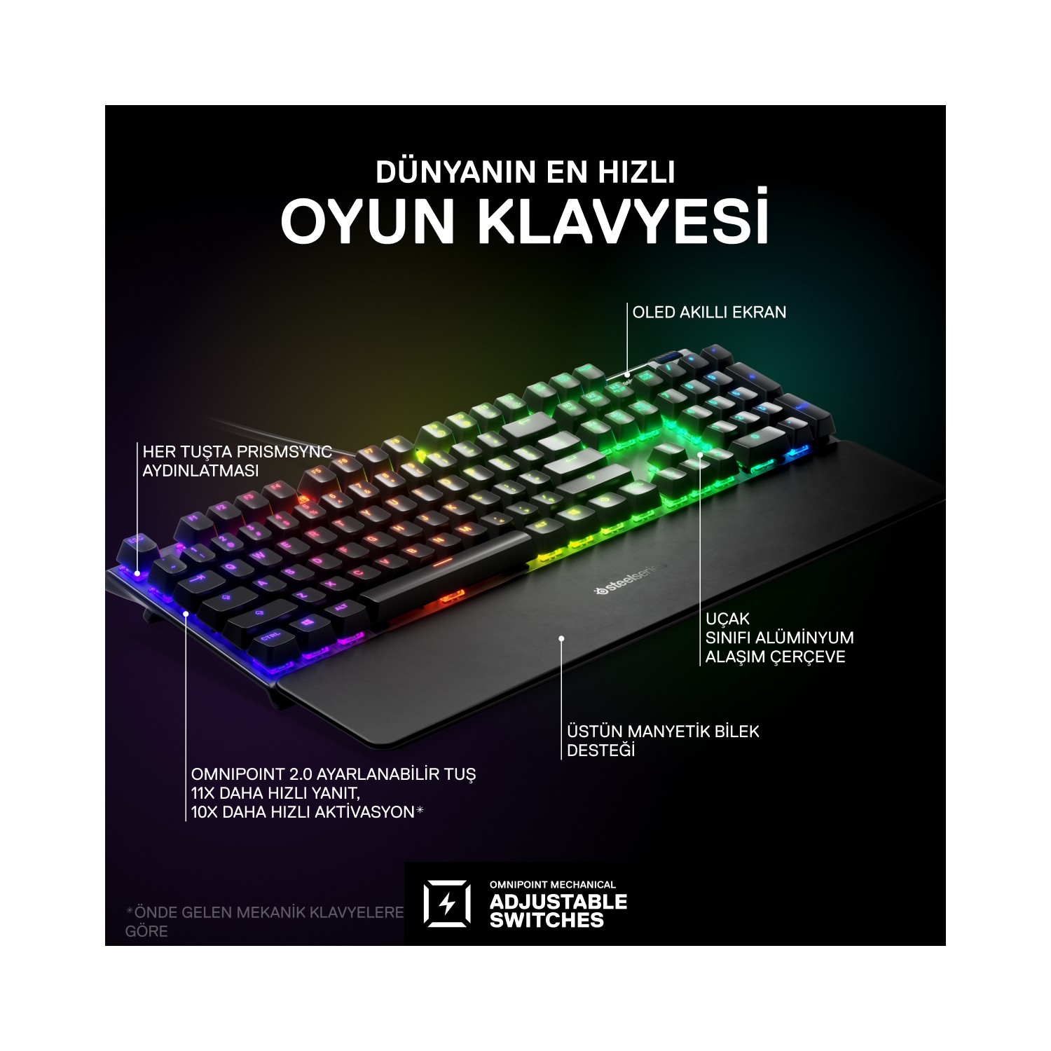SteelSeries Apex Pro UK - Ayarlanabilir Omni Switch Mekanik Fiyatı