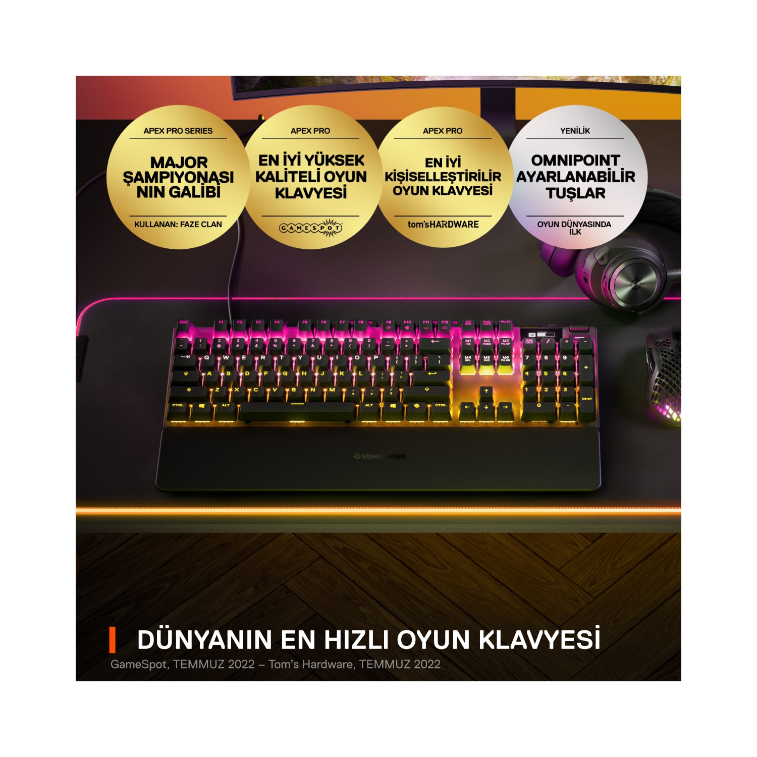 SteelSeries Apex Pro UK - Ayarlanabilir Omni Switch Mekanik Fiyatı