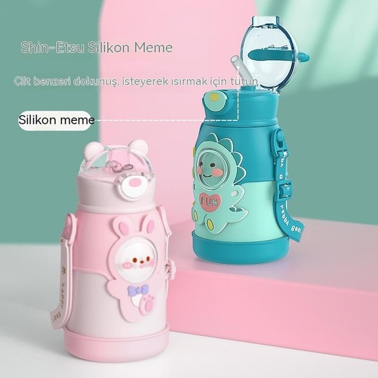 Maryun Yeni Yüksek Yüz Değeri Taşınabilir Çocuk Termos Cam Karikatür ...