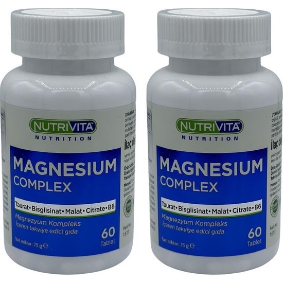 Nutrivita Nutrition Magnesium Comple x 2 x 60 Tablet Magnezyum Kompleks ...