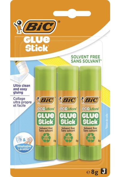 Bic Eco Glue Stick Yapıştırıcı 8 gr Blister 3'lü Bic Eco Glue Stick Yapıştırıcı 8 gr Blister 3'lü