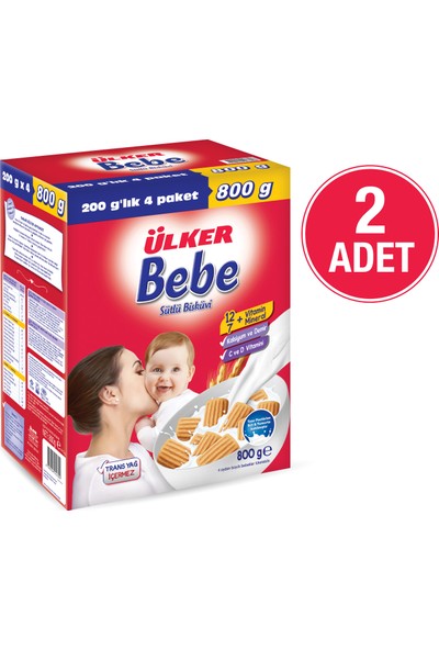 Ülker Bebe Biskuvisi 800 Gr 2 Adet
