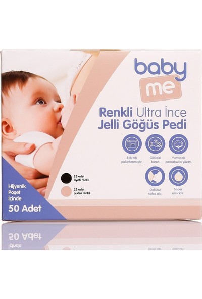 Baby&Me Renkli Ultra Ince Jelli Göğüs Pedi 50'li Baby&Me Renkli Ultra Ince Jelli Göğüs Pedi 50'li
