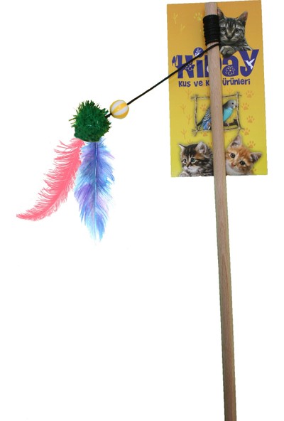 Hiday Kedi Oltası Tüylü Ponponlu Hiday Kedi Oltası Tüylü Ponponlu