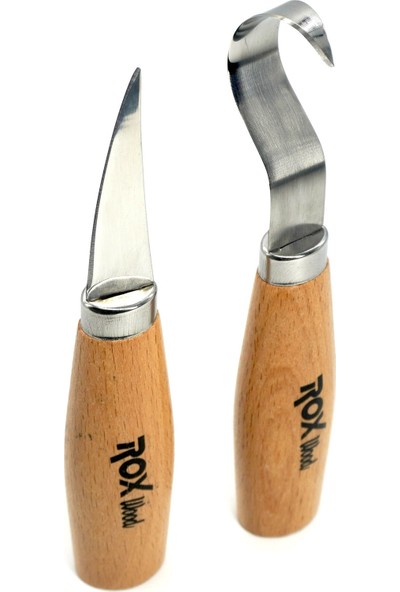 Rox Wood 4505 Ahşap Kaşık Kuksa Oyma Bıçak Seti 2 Parça Rox Wood 4505 Ahşap Kaşık Kuksa Oyma Bıçak Seti 2 Parça