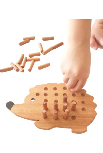 Moccotoys Montessori Tak Çıkar Ahsap Kirpi Oyunu