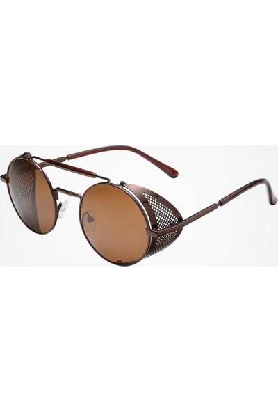 Hane14 Retro Steampunk Bronz Metal Çerçeveli Yuvarlak Unisex Güneş Gözlüğü Kahverengi Hane14 Retro Steampunk Bronz Metal Çerçeveli Yuvarlak Unisex Güneş Gözlüğü Kahverengi