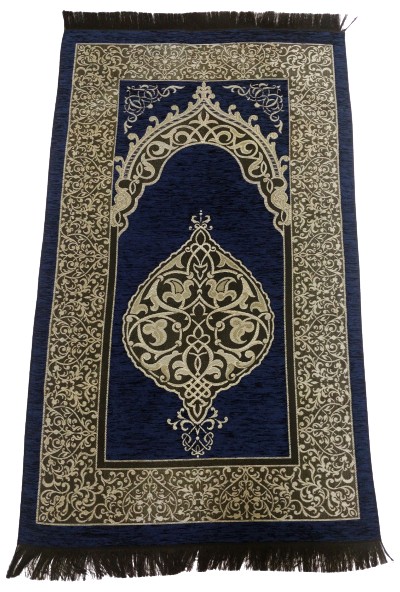 İstanbul Hac Seccade Osmanlı Şönil Lüks-Lacivert