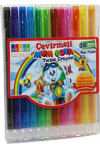 Südor Çevirmeli Mum Boya 12 Renk