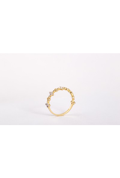 Nar Altın 14 Ayar Altın Çiçekli Yüzük