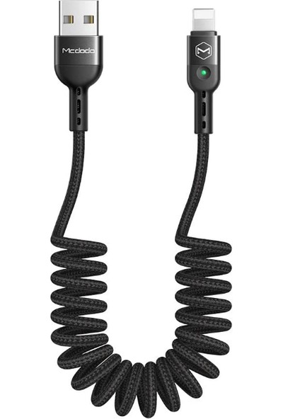 Mcdodo 2A Spiral Lightning Şarj Kablosu Siyah - CA-6410 1.8m Siyah